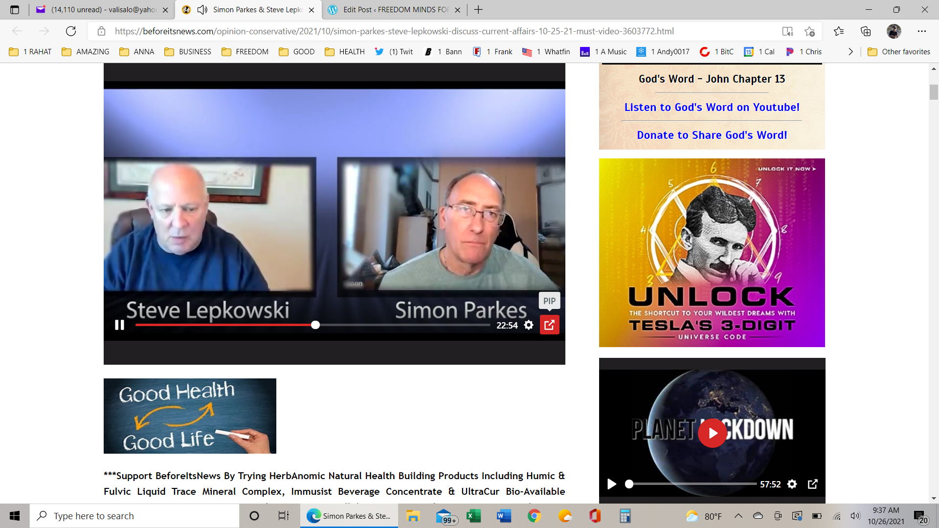 Simon Parkes & Steve Lepkowski Discuss Current Affairs – 10-25-21 ...